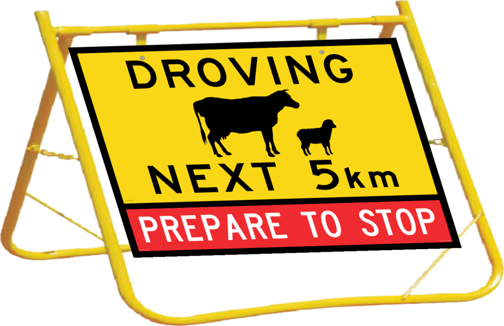 Droving Sign with Stand Combo - National Traffic Signs