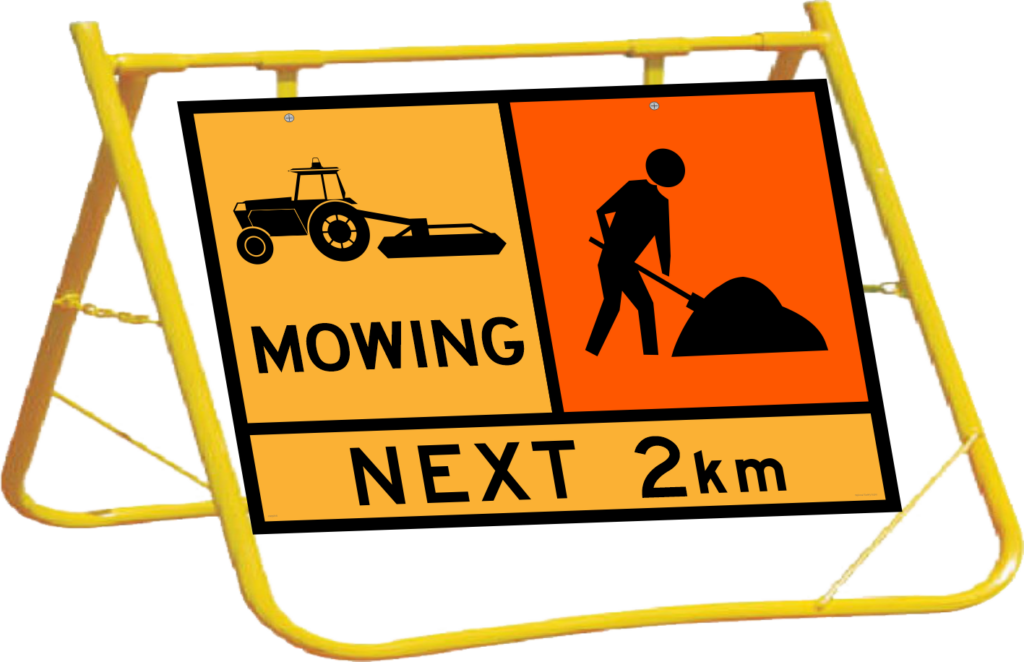 Tractor Slashing sign with Stand - National Traffic Signs