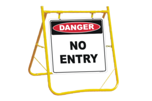 Danger No Entry sign with stand - National Traffic Signs