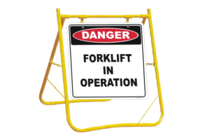 Forklift in Operation sign with stand combination - National Traffic Signs