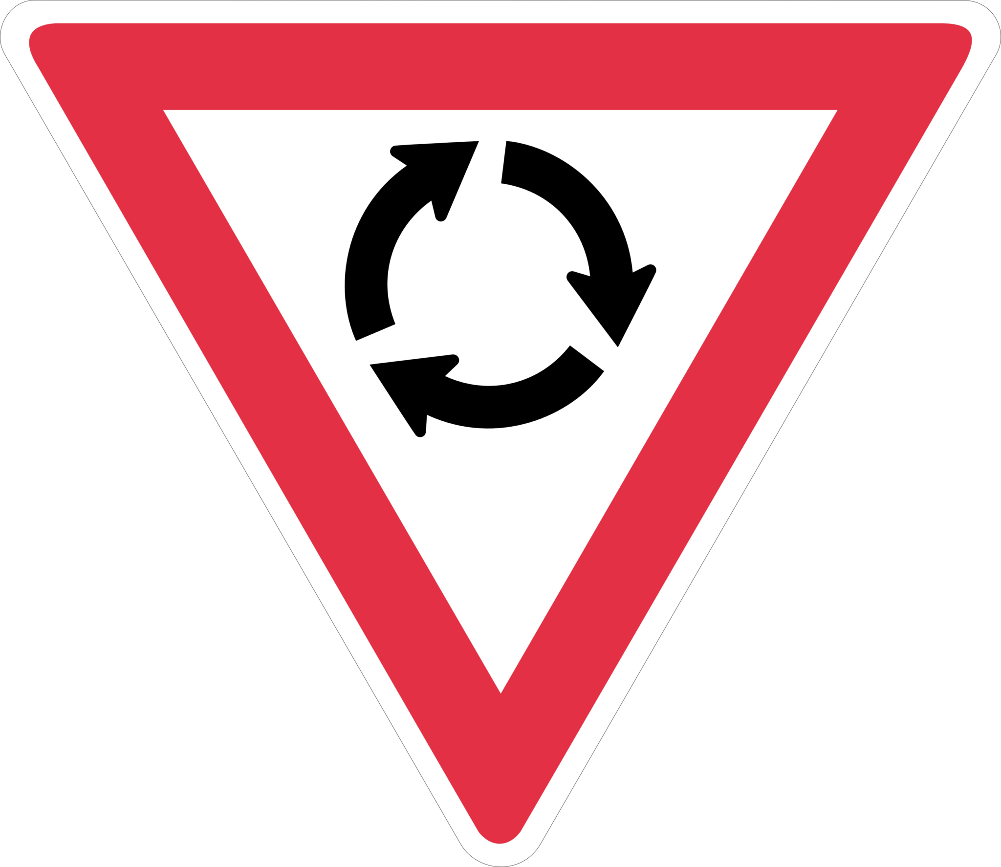 R1-3 Roundabout Triangle sign 750mm High - National Traffic Signs